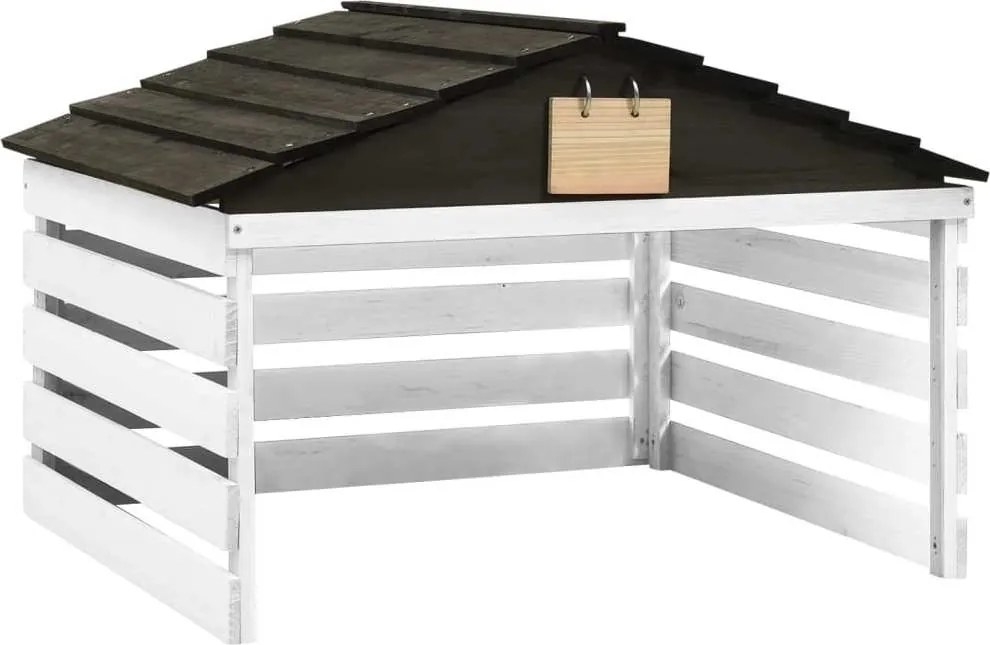 vidaXL Garáž na robotickou sekačku 78x74x54 cm jedlové dřevo [315301] Barva: Černá a hnědá