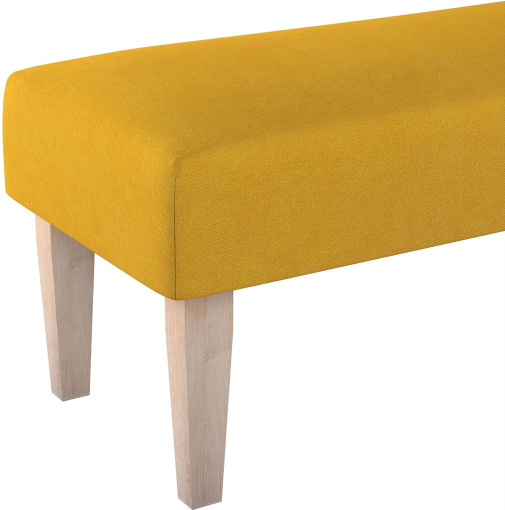 Dlouhá lavička 100x40cm barva žlutá látka pletený vzor