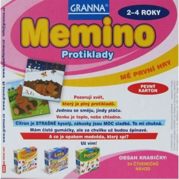 Granna Hra MEMINO protiklady