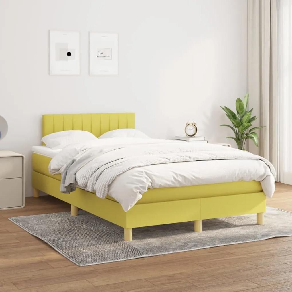 vidaXL Box spring postel s matrací 120x200 cm textil [3140764] Barva: Tmavě šedá