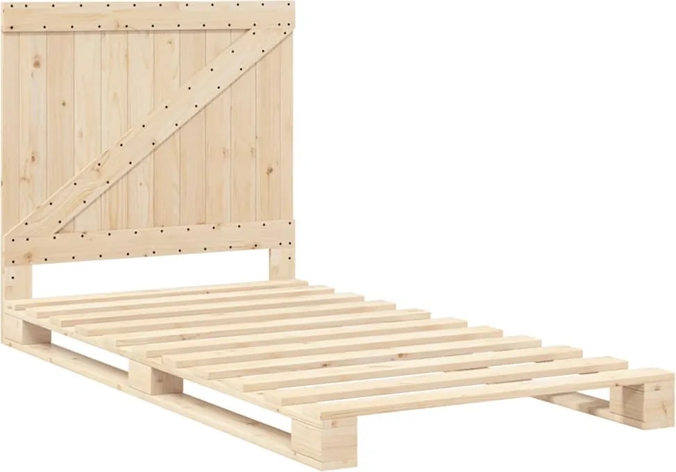 Rám postele s čelem 100 x 200 cm masivní borové dřevo 3281551