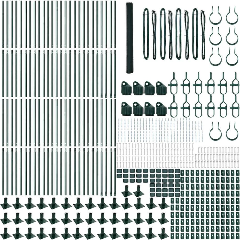 Hexagonální plot s betonovým základem 100 x 1,4 m Zelená 3353596