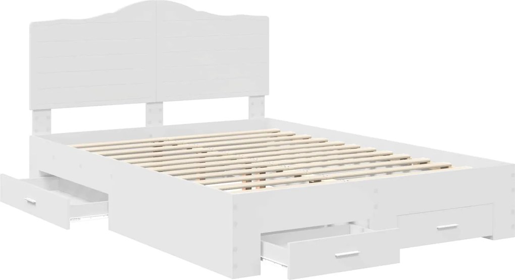 Rám postele se zásuvkou Bílá 160 x 200 cm Kompozitní dřevo 3413578