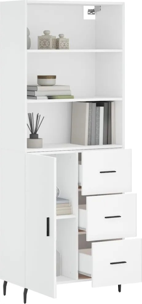 Skříň highboard bílá 69,5 x 34 x 180 cm kompozitní dřevo 3189461