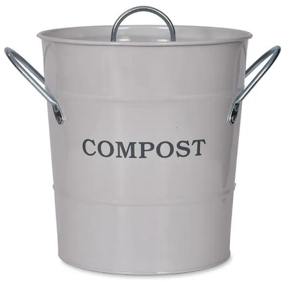Světle šedý kompostér s víkem Garden Trading Compost, 3,5 l