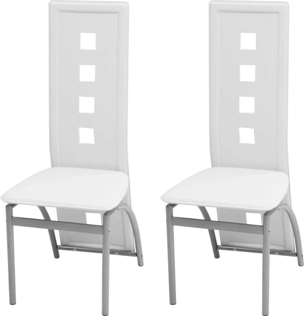 vidaXL Jídelní židle 2 ks umělá kůže [281707] Barva: Bílá