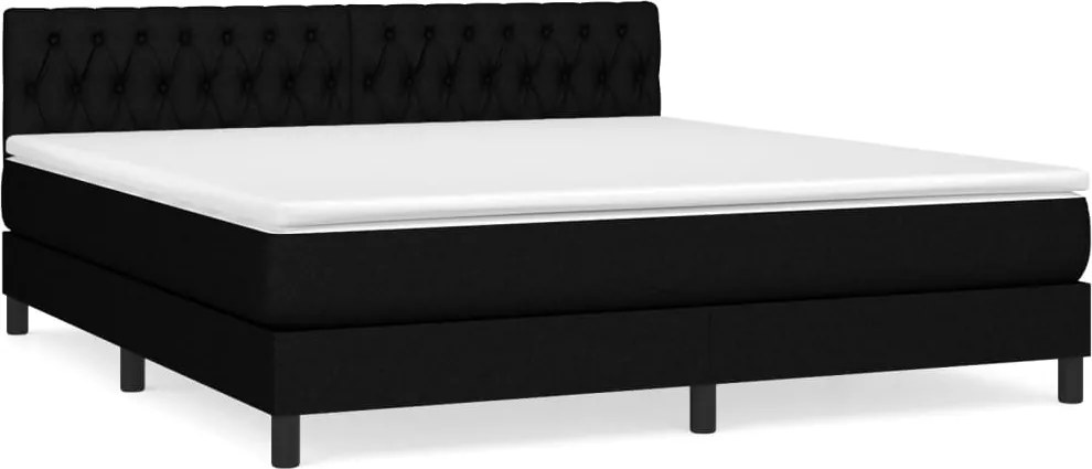 Box spring postel s matrací černá 180x200 cm textil 3140315