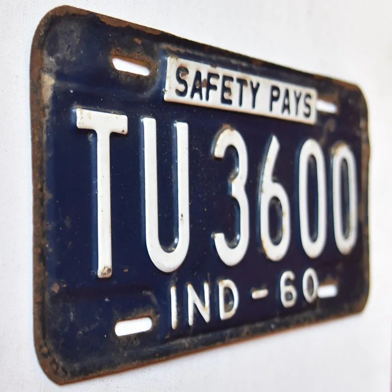 Americká SPZ Indiana 1960 Safety Pays TU 3600