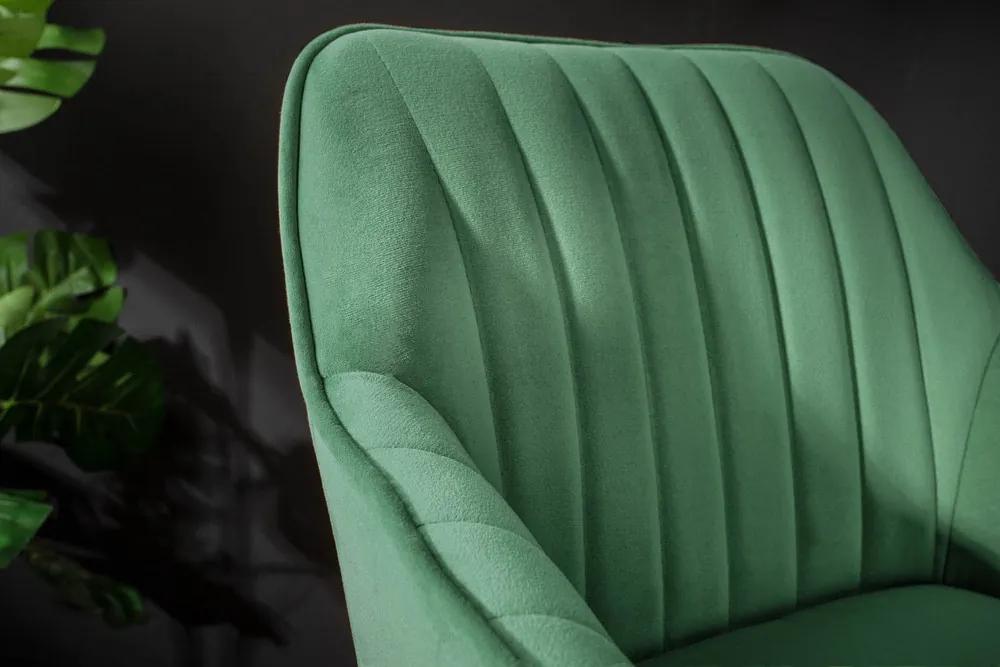 Designová barová židle Esmeralda smaragdový samet