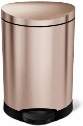 Oválný pedálový koš 6 l, rose gold ocel