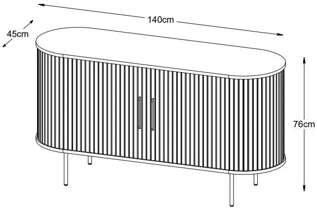 Designová komoda Vasiliy 140 cm černý dub