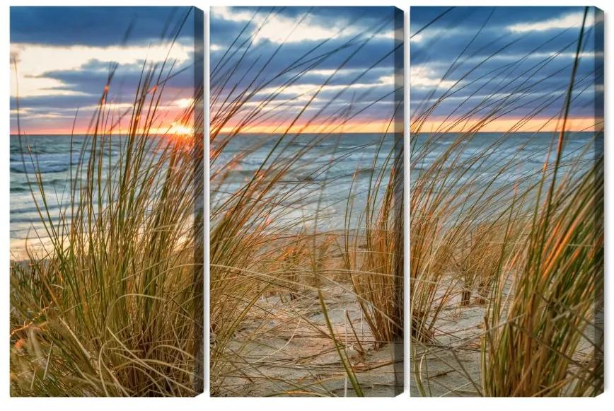 Vícedílný obraz Východ Slunce Na Pláži Rujána Nedostatek Nedostatek Plátno Canvas 150x100