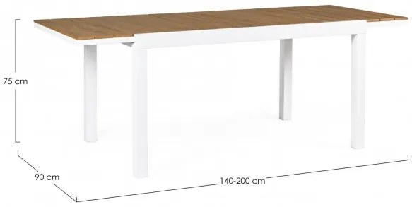 BIZZOTTO Rozkládací zahradní stůl ELIAS 140x90cm bílý 0662823