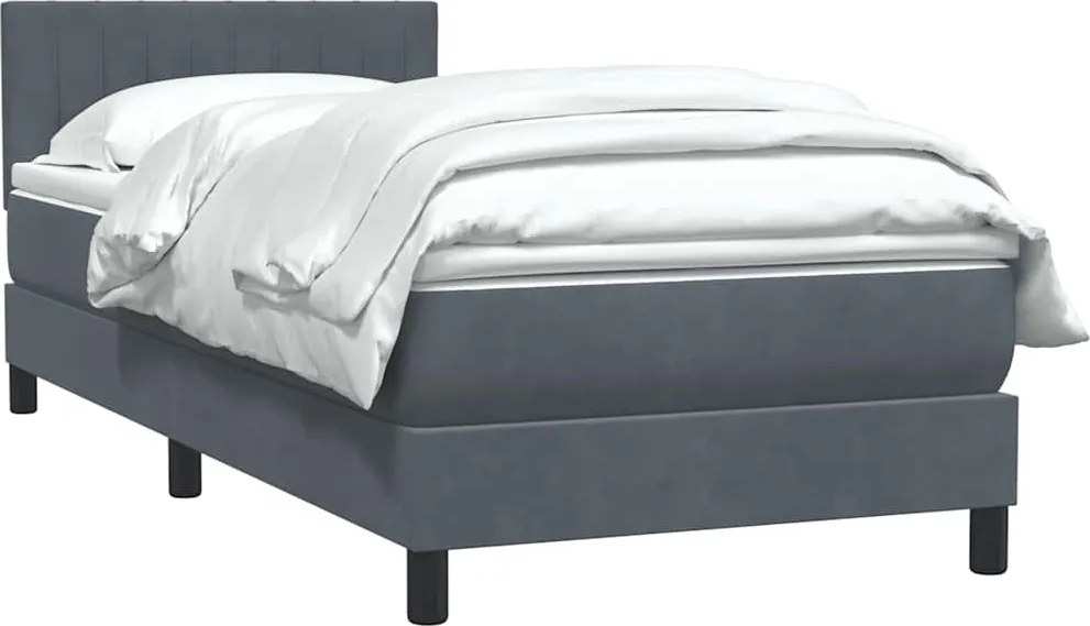 Box spring postel s matrací tmavě šedá 80x220 cm samet 3316426