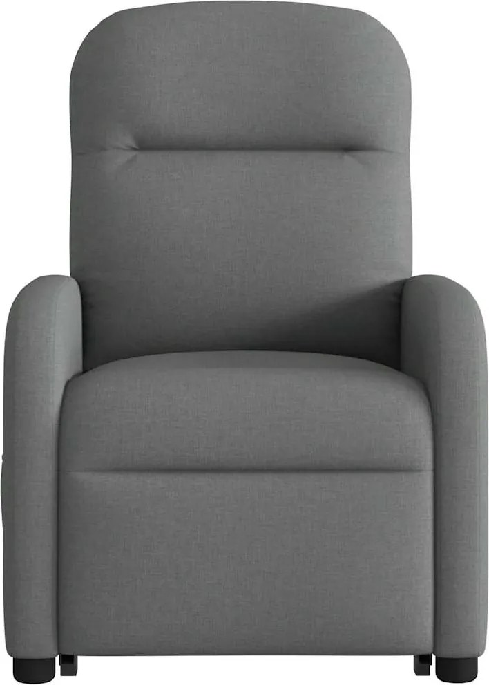 Zvedací masážní polohovací křeslo tmavě šedé textil 3302983