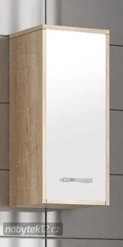 Závěsná koupelnová skříňka Arion 5, LTD, dub sonoma / bílý lesk, 32x72x20 cm