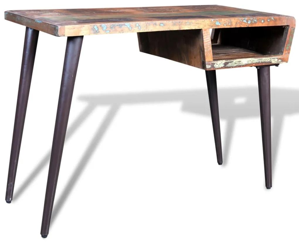 vidaXL Psací stůl s železnými nohami recyklované dřevo