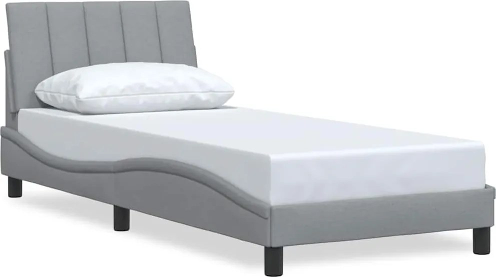Rám postele bez matrace Hanko světle šedý 90 x 200 cm textil 3310363
