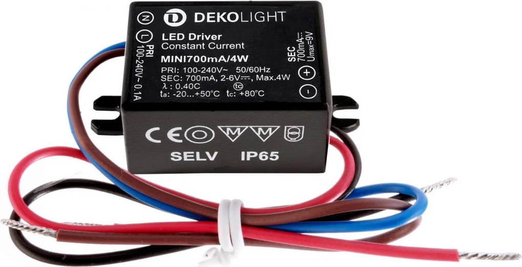 IMPR 872131 Deko-Light LED-napájení MINI, CC, 700mA/4W konstantní proud 700 mA IP65 2,5-6V DC 1,75-4,00 W