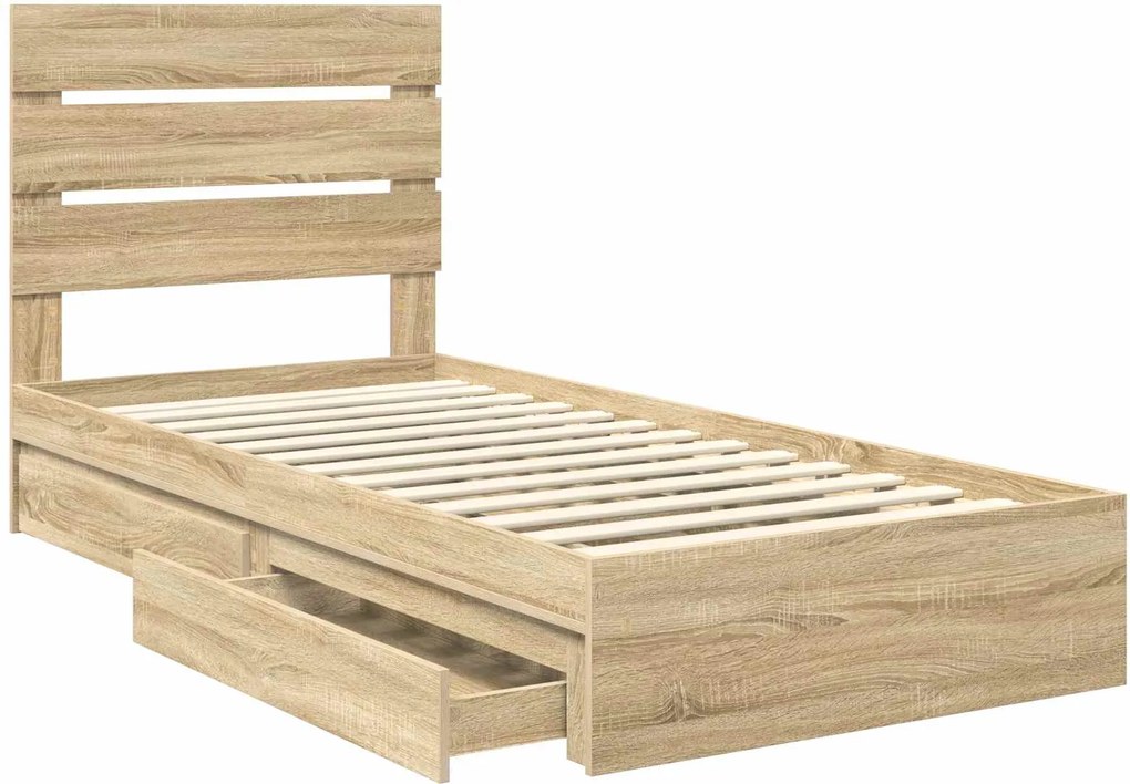 Postel s úložným prostorem se zásuvkou Sonoma dub 70 x 190 cm 3411934