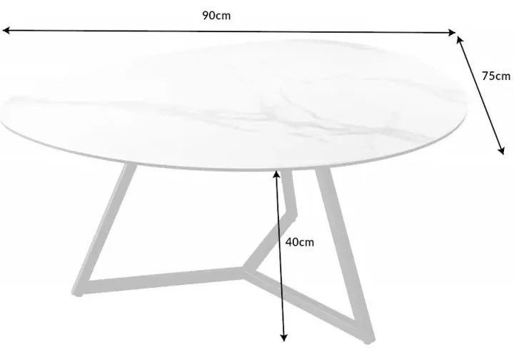 Massive home | Konferenční stolek MARVELOUS WHITE 90 CM keramika