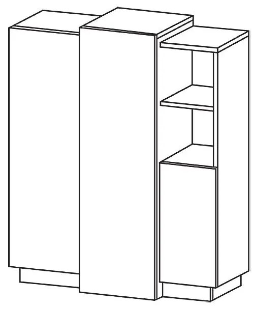 Obývací stěna 3D | sestava B | bílá/dub kraft zlatý | 7 dílů