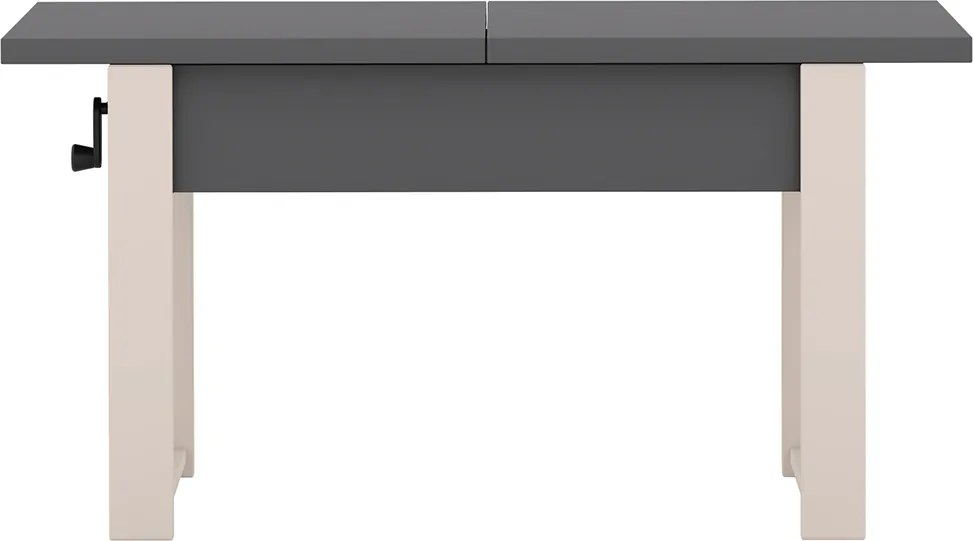 Rozkládací polohovací konferenční stolek HOGO 3v1 | 120-157x62,5-74,5x67 cm | síla horní desky 32 mm | tmavě šedá/nohy kašmír
