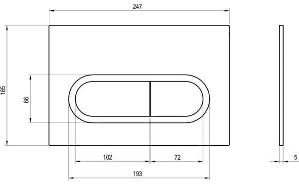 Ravak X01454 - Splachovací tlačítko CHROME 24,7x16,5 cm matný chrom