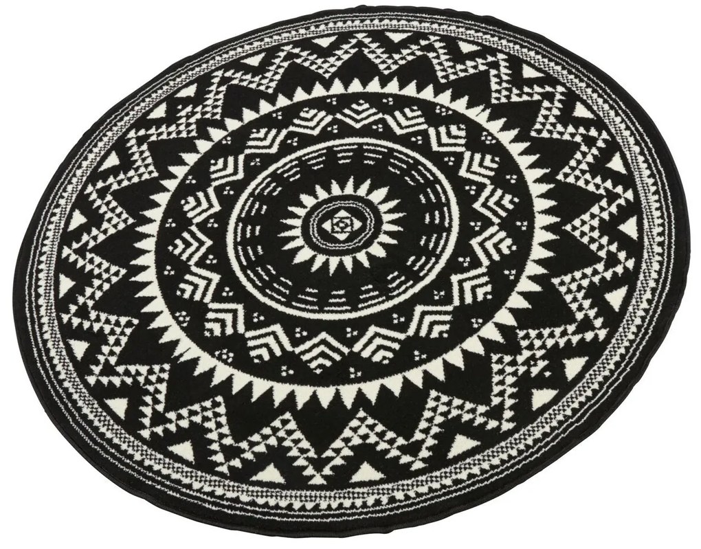 Hanse Home Collection koberce Kusový koberec Celebration 103441 Valencia Black kruh - 140x140 (průměr) kruh cm