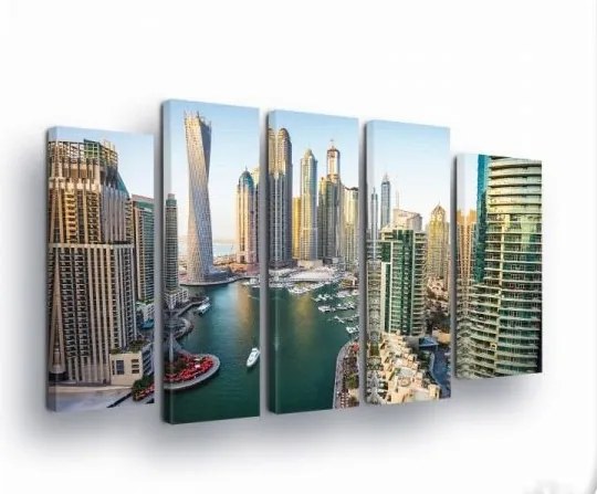Obraz 150x100 Dubai Marina mrakodrapy krajina městská jachty luxus
