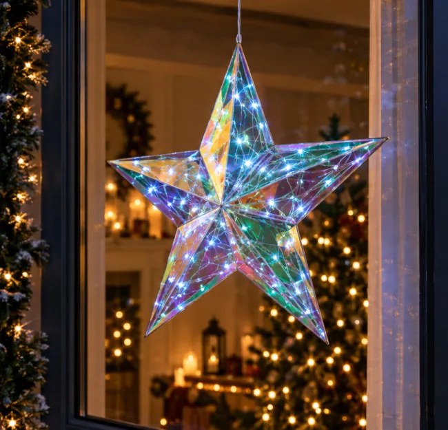 LED vánoční hvězda 100 LED 36×36 cm
