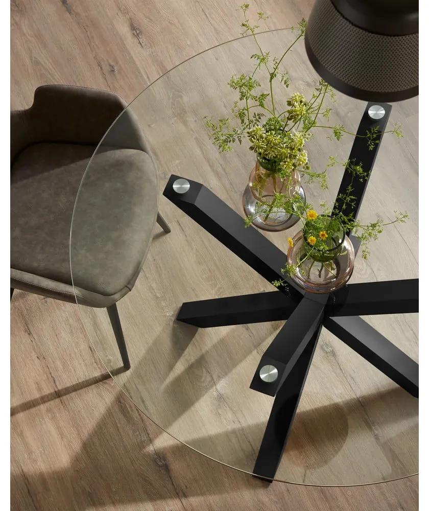 Kulatý jídelní stůl se skleněnou deskou Kave Home, ø 119 cm