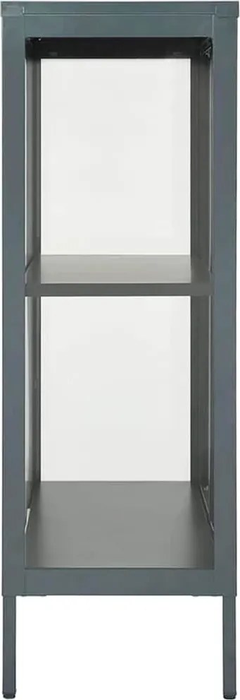 Příborník antracitový 75 x 35 x 105 cm ocel a sklo 336072