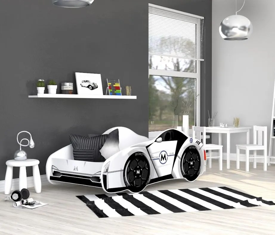 Dětská postel auto JOE 140x70 cm - bílá (12)