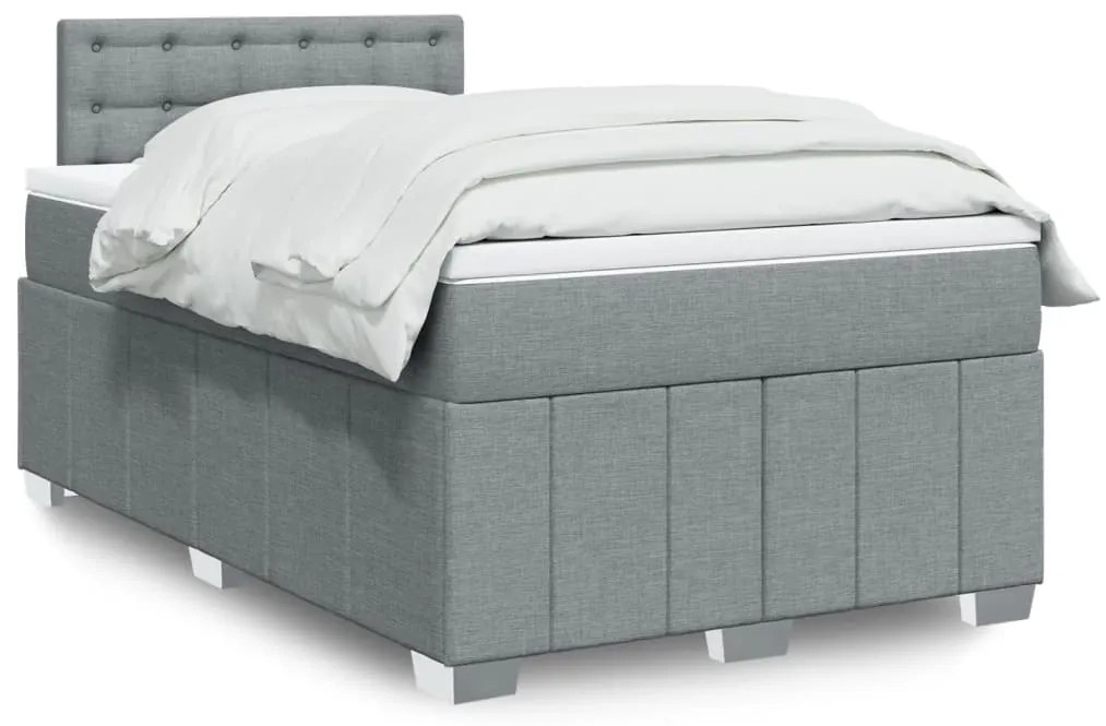 Box spring postel s matrací světle šedá 120x190 cm textil 3289321