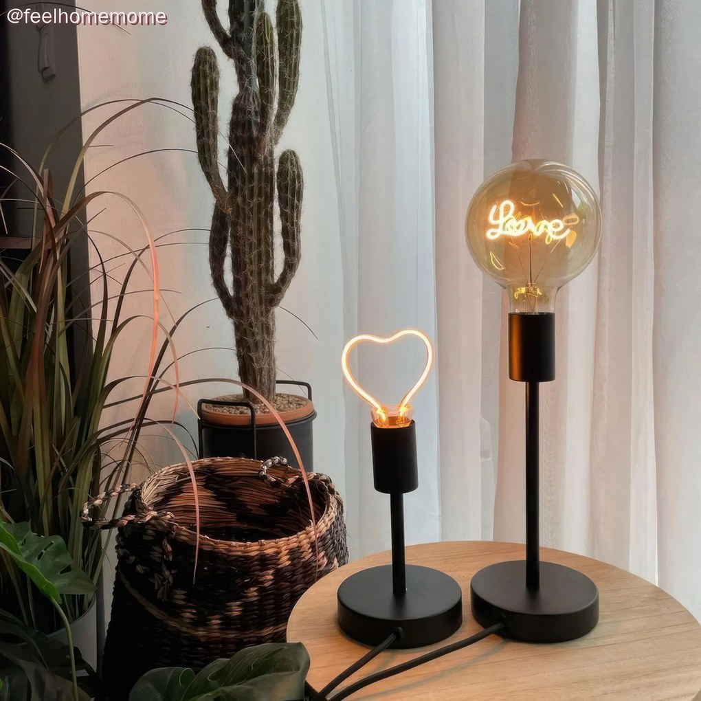 creative cables Kovová stolní lampa Alzaluce Velikost: 20 cm, Barva: Matná černá