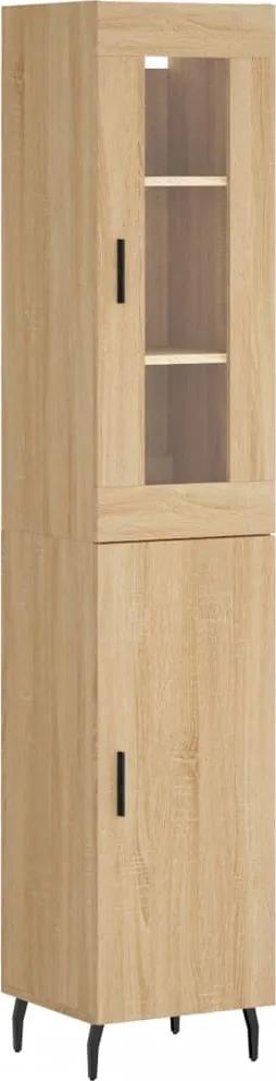 vidaXL Skříň highboard 34,5 x 34 x 180 cm kompozitní dřevo [3199188] Barva: Černá