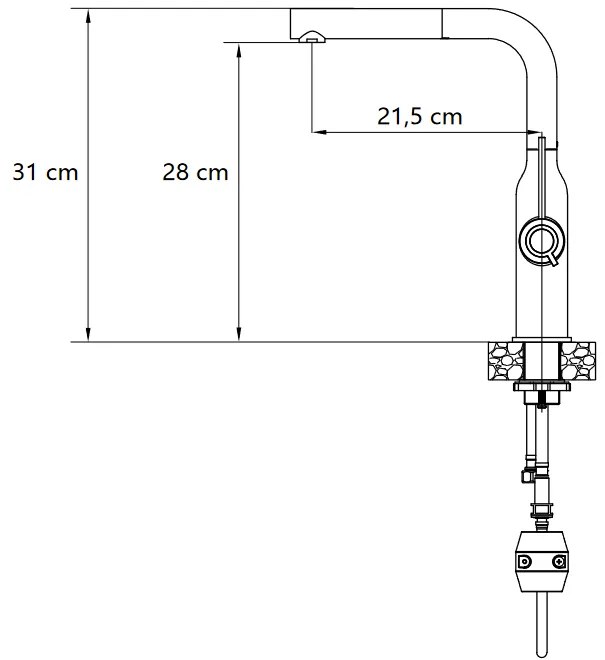 Kuchyňská dřezová baterie QUADRON ANGELINA Q LINE s výsuvnou hubicí černá matná
