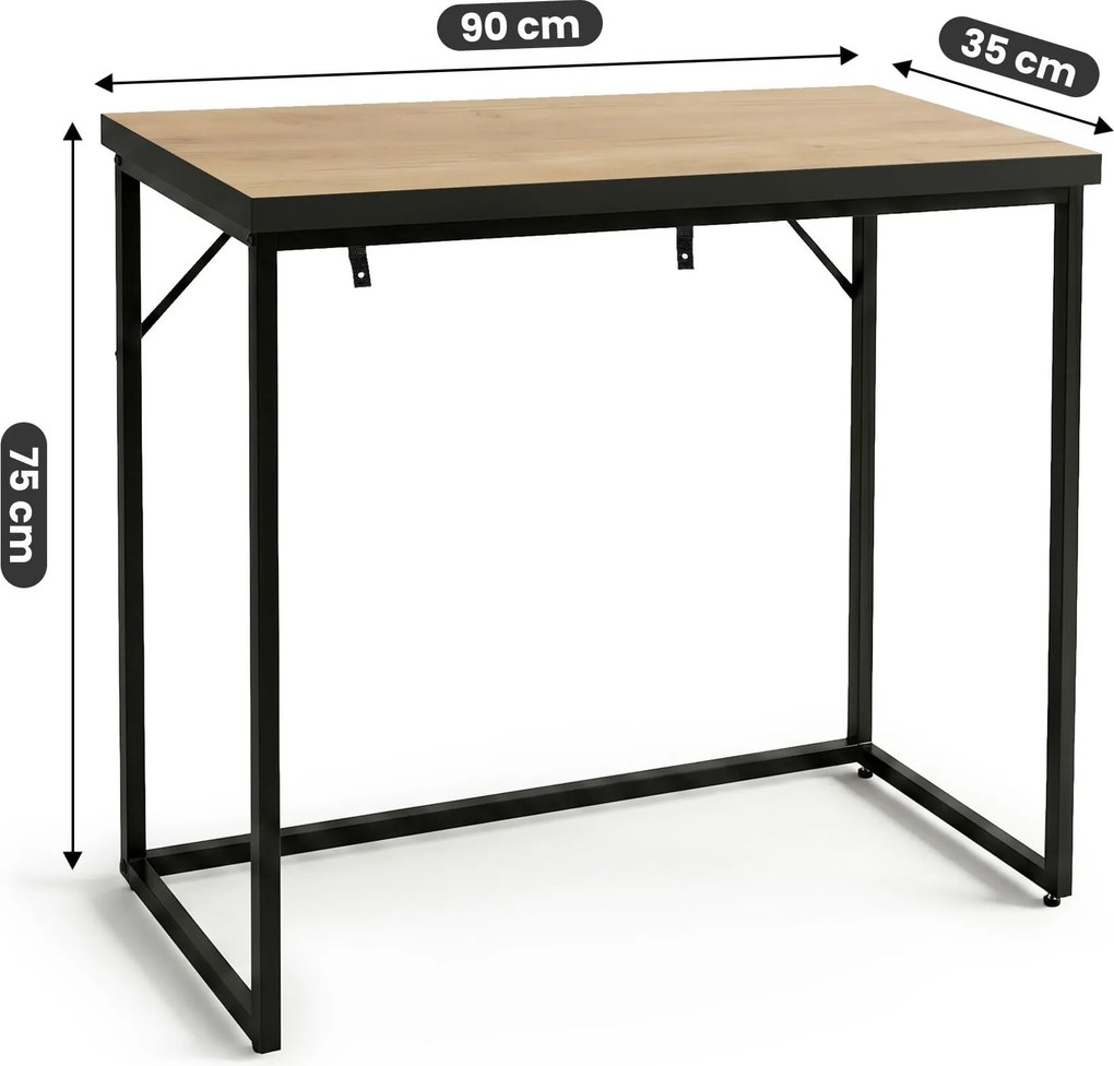 Konzolový stolek Origo 90 cm černý/dub Craft