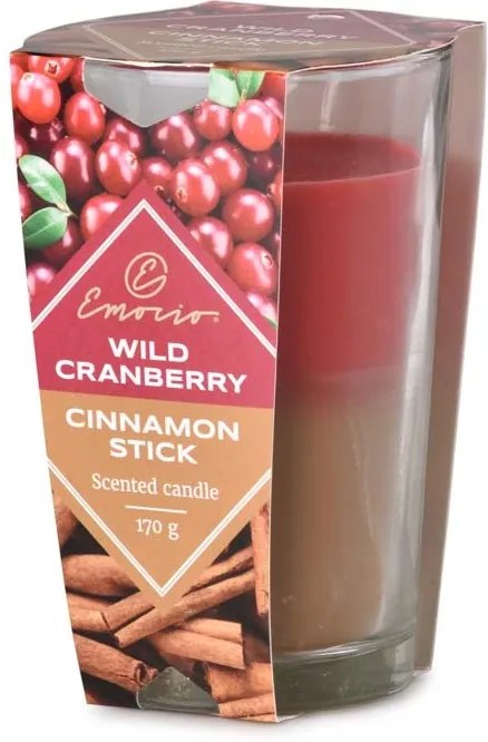 Emocio Sklo 76x118 mm Wild Cranberry & Cinnamon Stick dvoubarevná vonná svíčka