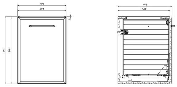 Cersanit S1022-012 -Závěsná koup. skříňka s košem na prádlo MILLE 40x45 cm černá