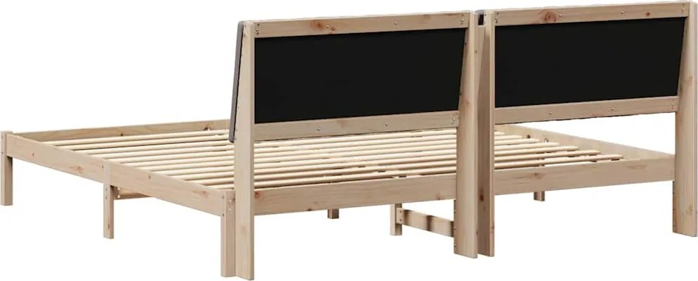 Rám postele s čelo Hnědá 200 x 200 cm Masivní borové dřevo 3394401