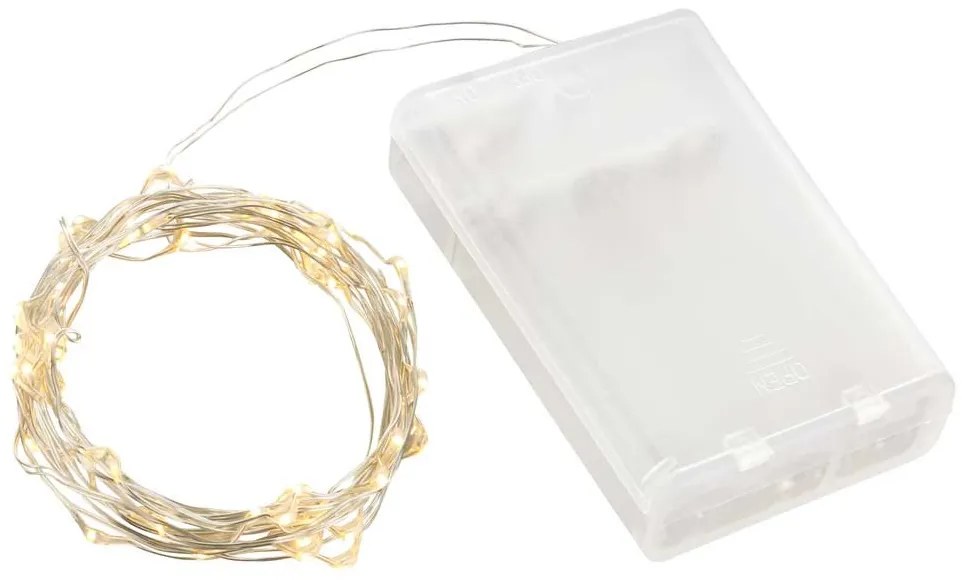 Linder Exclusiv Vánoční řetěz měděný na baterie Teplá bílá 50 LED