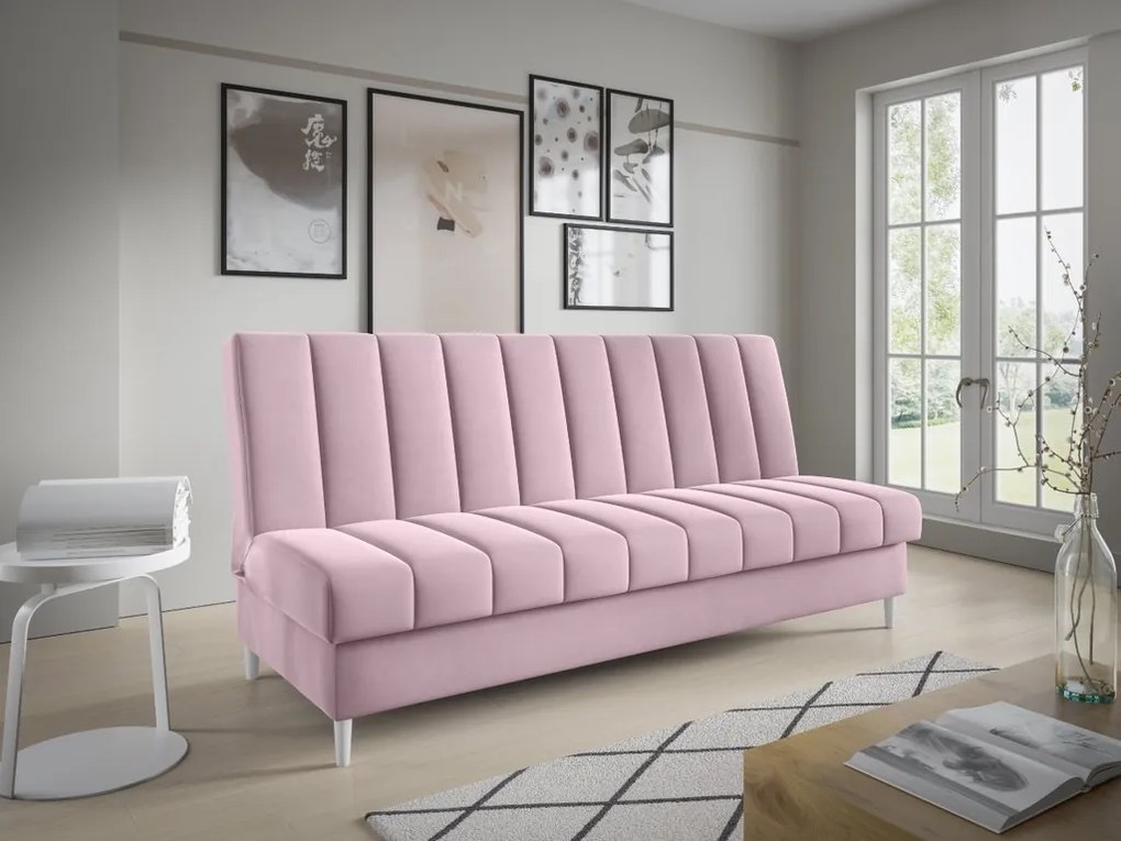 Eka Pohovka VERNE, 200 cm Výběr nohou: Bílé, Barva látky: Tmavě modrá (Kronos 09)