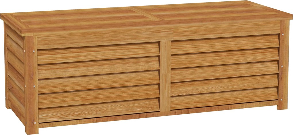 Outsunny Zahradní Úložný Box 176L z Dřeva s Úchyty, rozměry 130L x 50W x 45H cm | Aosom