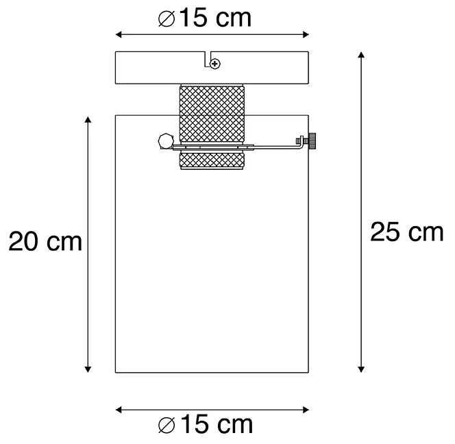 Designové stropní svítidlo černé s kouřovým sklem - Dome