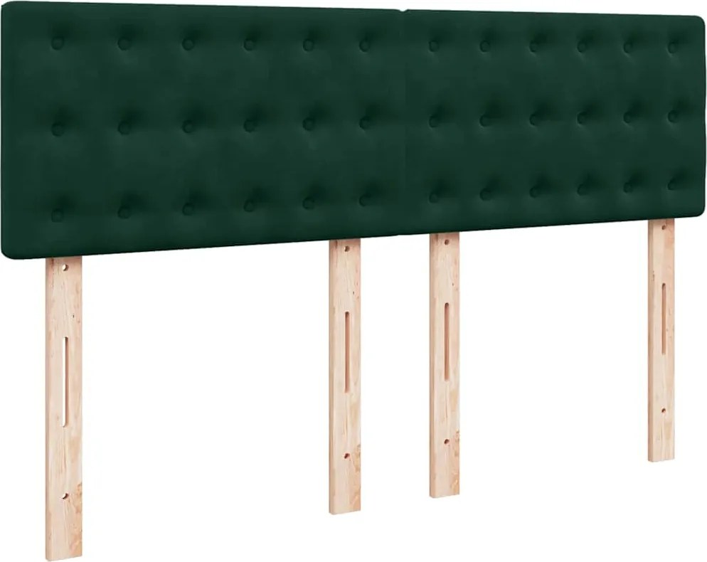 Box spring postel s matrací tmavě zelená 160x200 cm samet 3287797