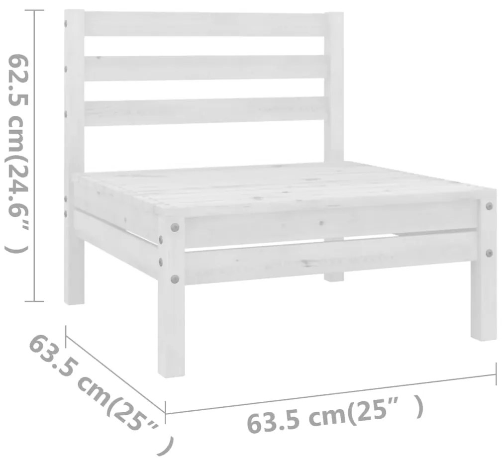 vidaXL Marketos 5dílná zahradní sedací souprava bílá masivní borovice