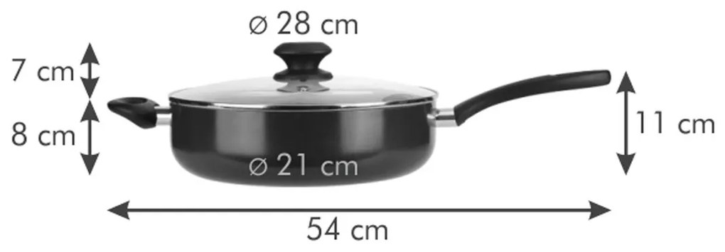 Pánev hluboká PRESTO s poklicí ø 28 cm