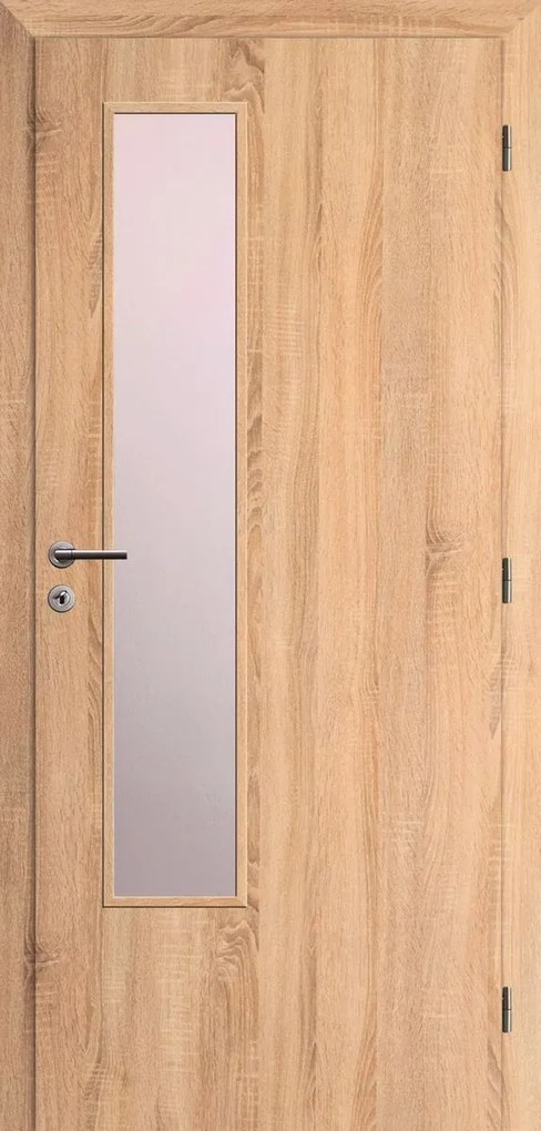 Solodoor Interiérové dveře L2 sklo, 80 P, 850 × 1985 mm, fólie, pravé, dub Mystic, prosklené